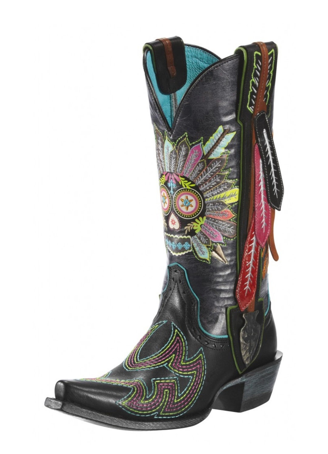 Collectable Vintage Ariat Gypsy Soul Embroidered Sugar Skull Western ...