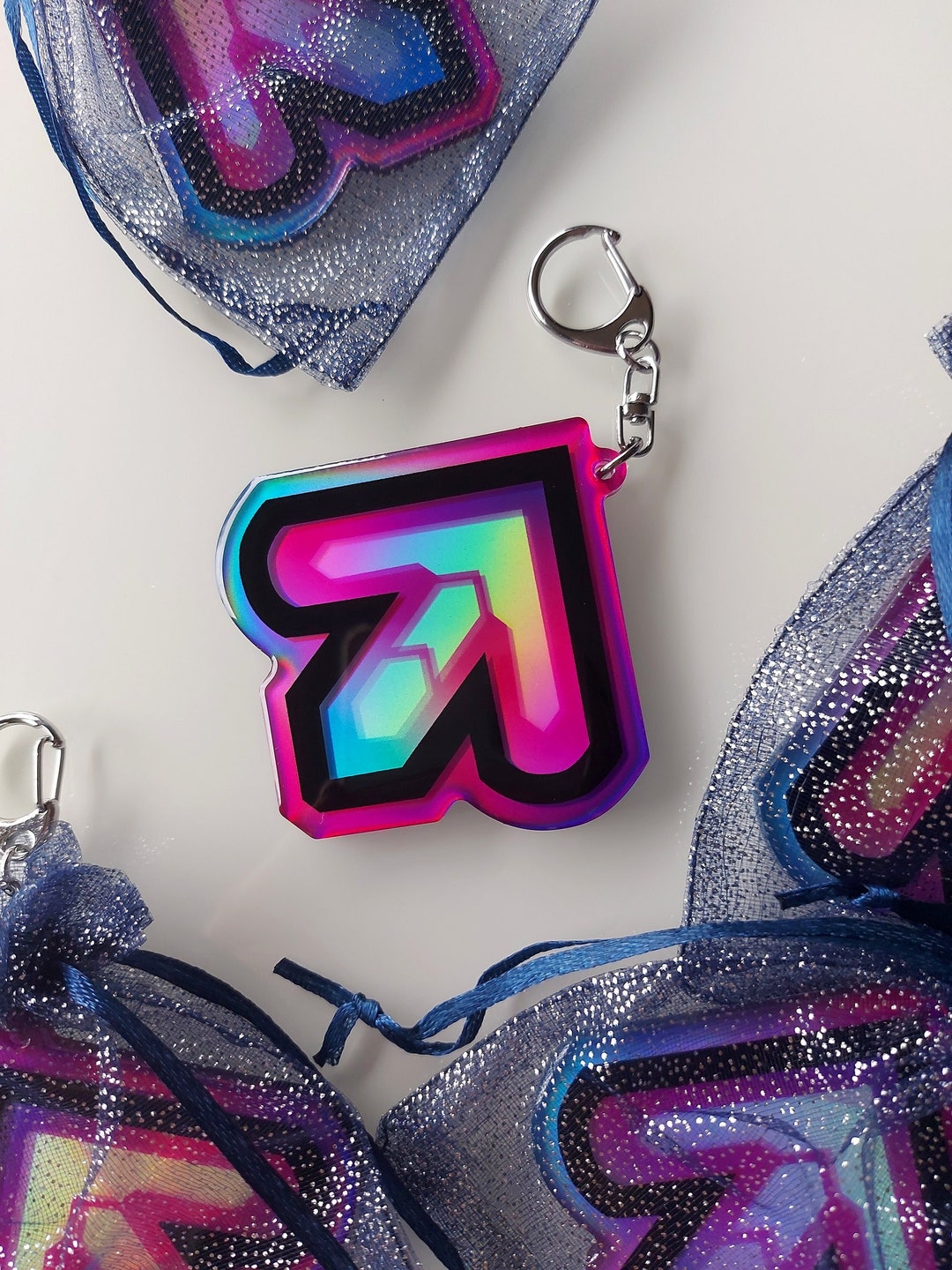 DDR Keychain Dance Dance Revolution Holographic Acrylic Charm | Rhythm ...