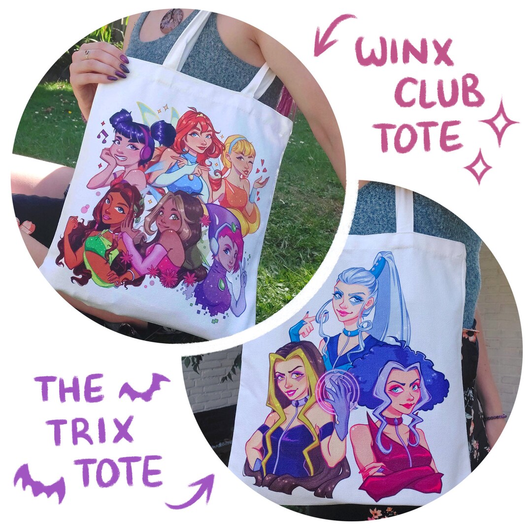 Winx Club or Trix Tote Bag Magic Fairy Charmix Bloom Flora Icy Darcy ...