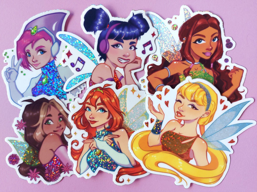 HOLOGRAPHIC GLITTER Winx Club Stickers Magic Charmix Enchantix ...