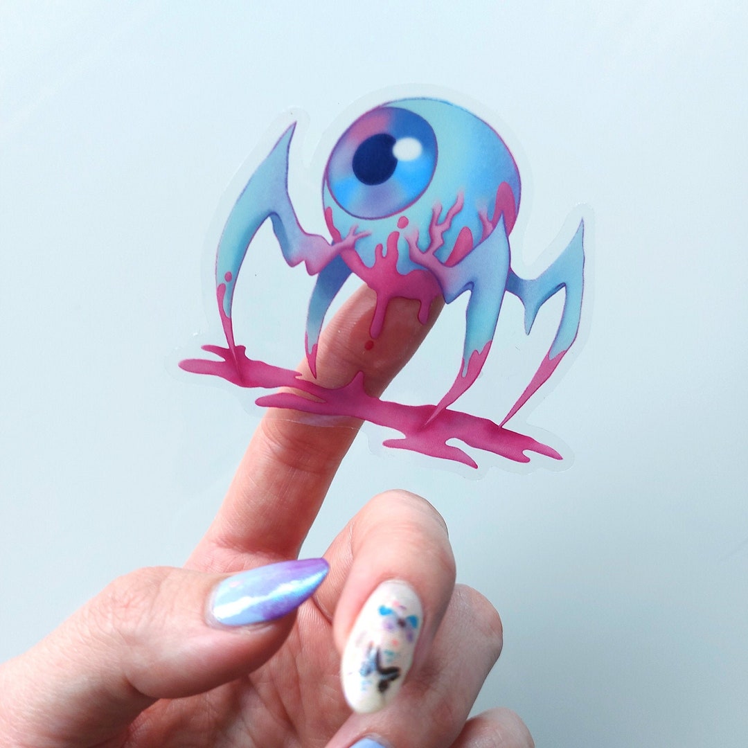Cute Eyeball Transparent Sticker | Die Cut Kawaii Sticker Transparent ...
