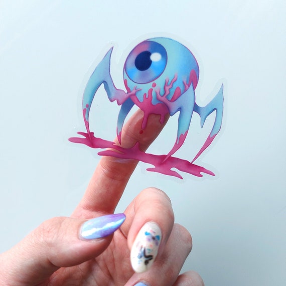 Cute Eyeball Transparent Sticker Die Cut Kawaii Sticker - Etsy