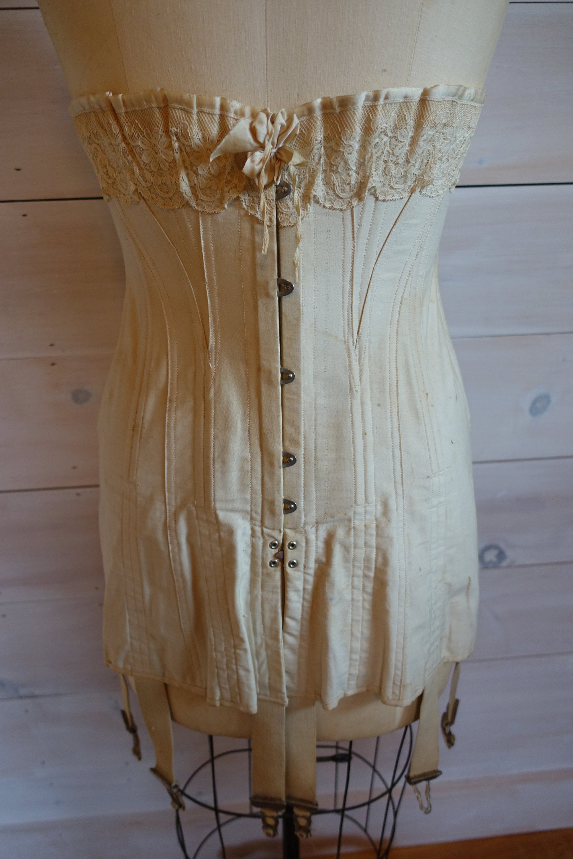 Fabulous Vintage D.F. Cage Dress Form With Edwardian Corset & Garters ...