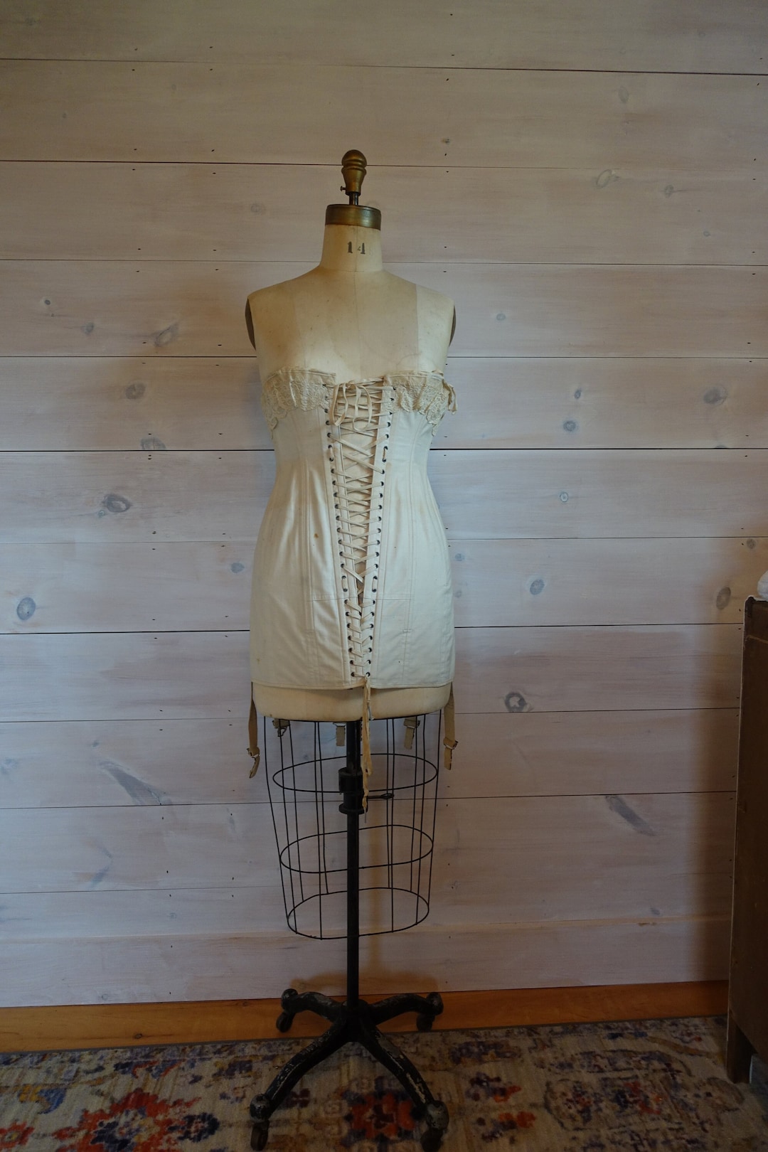Fabulous Vintage D.F. Cage Dress Form With Edwardian Corset & Garters ...