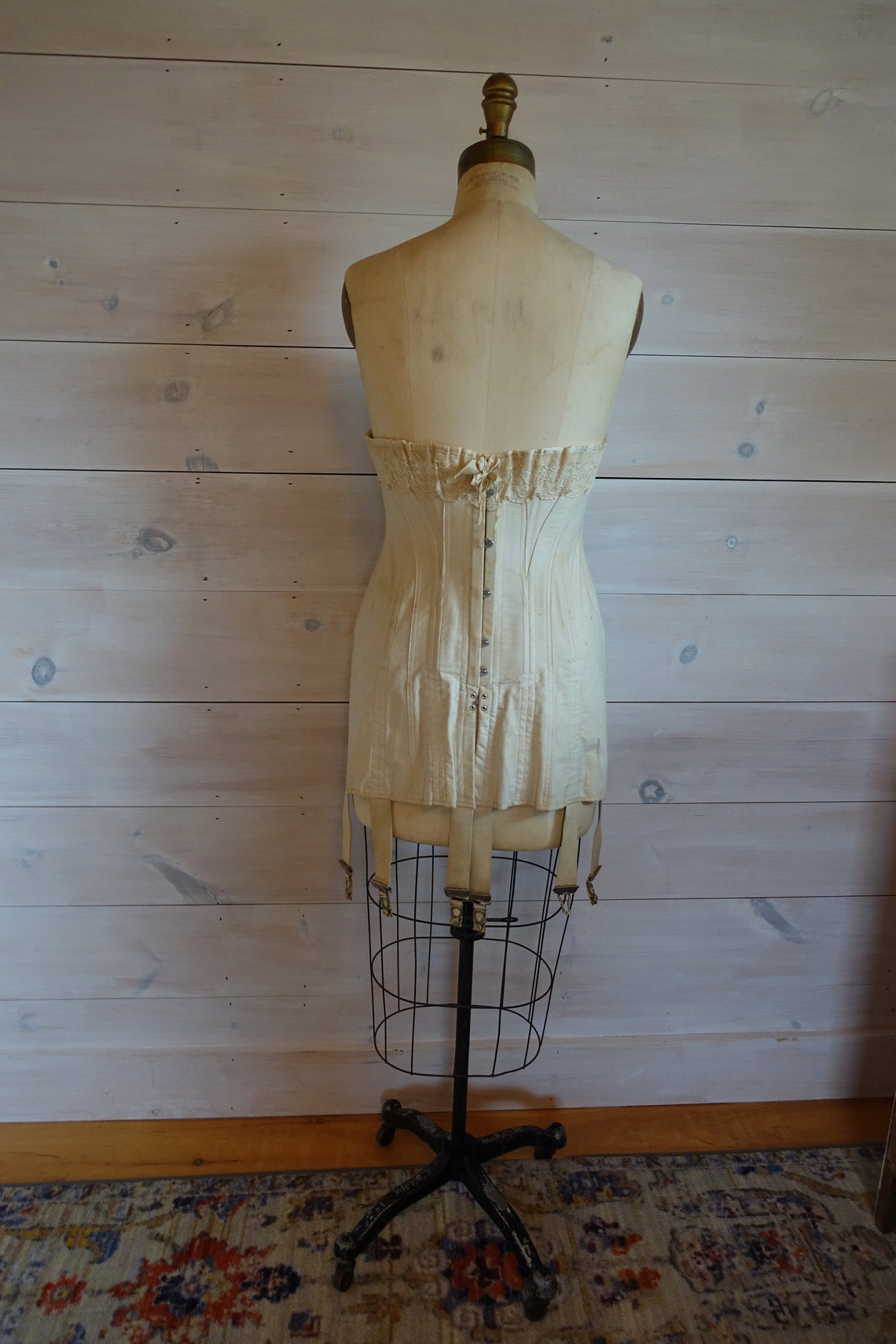 Fabulous Vintage D.F. Cage Dress Form With Edwardian Corset & Garters ...