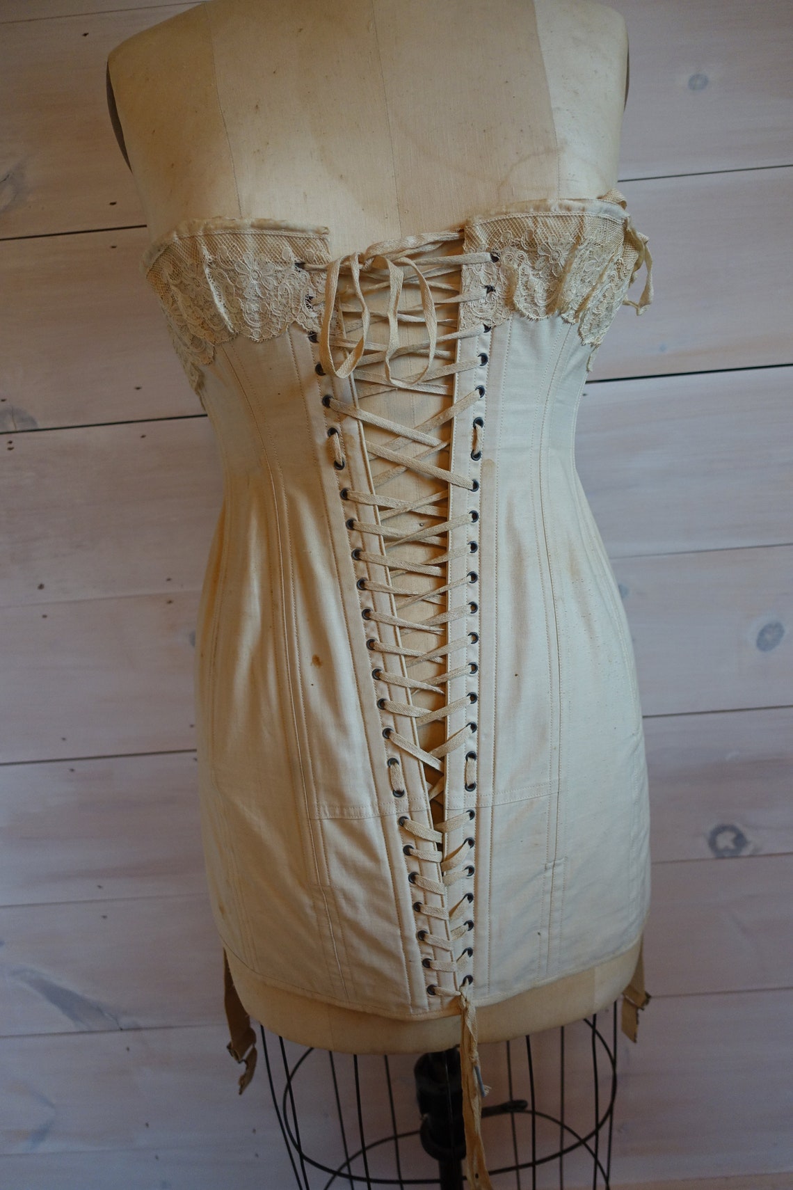 Fabulous Vintage D.F. Cage Dress Form With Edwardian Corset & Garters ...
