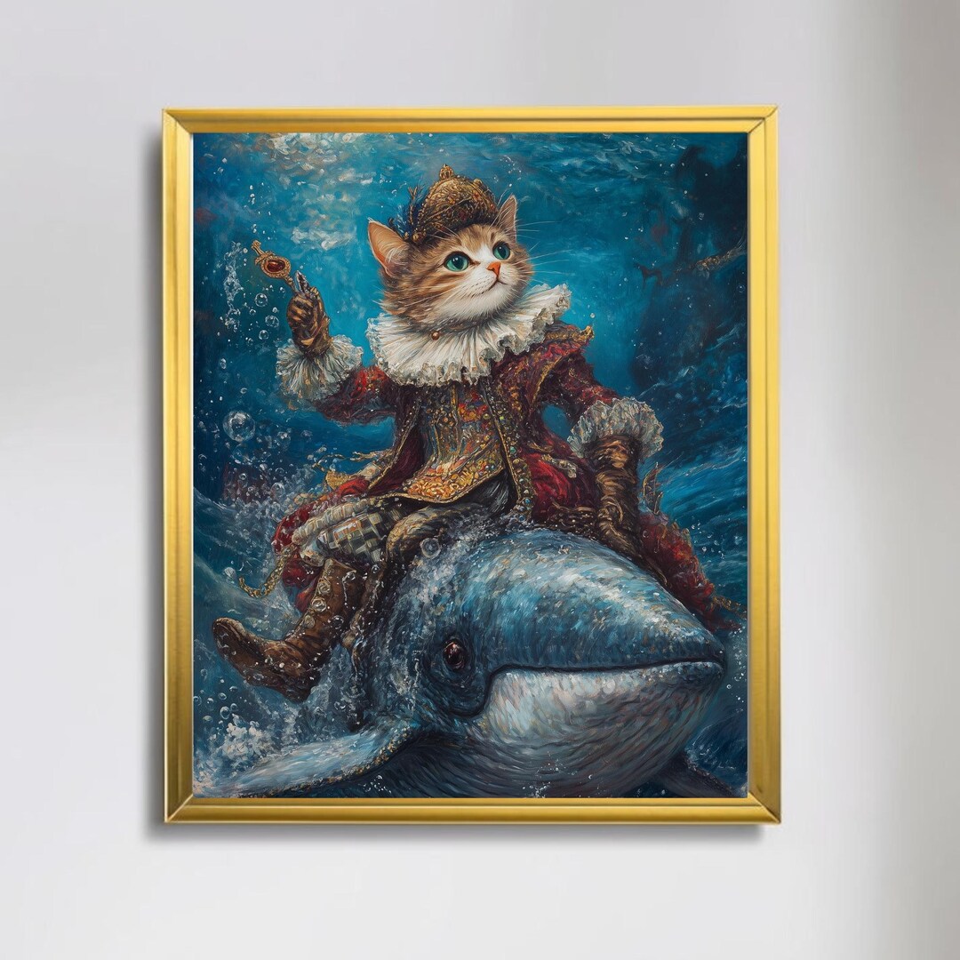Weird Cat Wall Art | INSTANT Download | Funny Cat Print | Renaissance ...