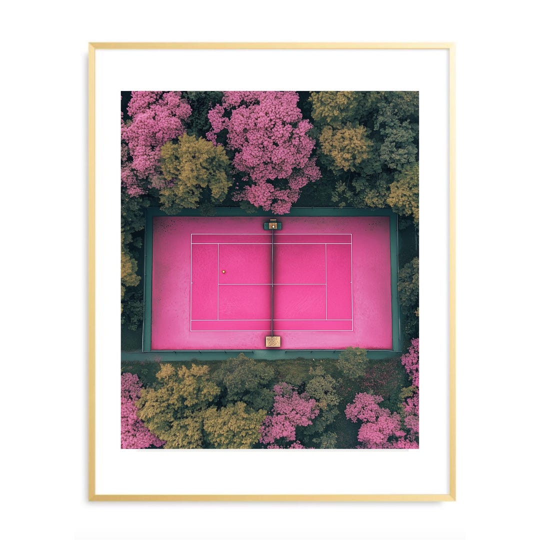 Tennis Court Photograph Pink Tennis Court Nursery Decor INSTANT ...