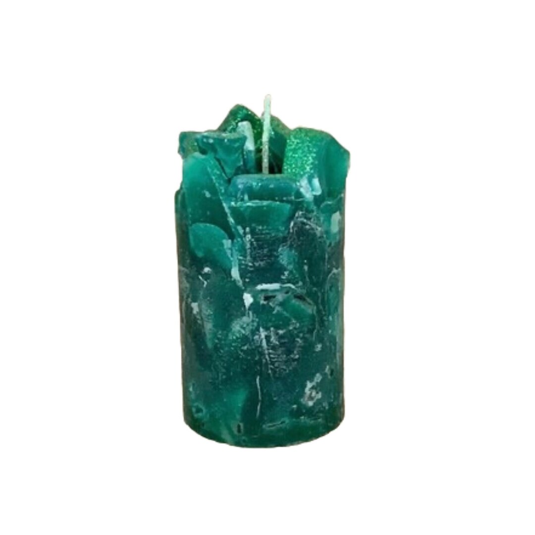 Green Pine Spruce Scented Pillar Candle - Etsy