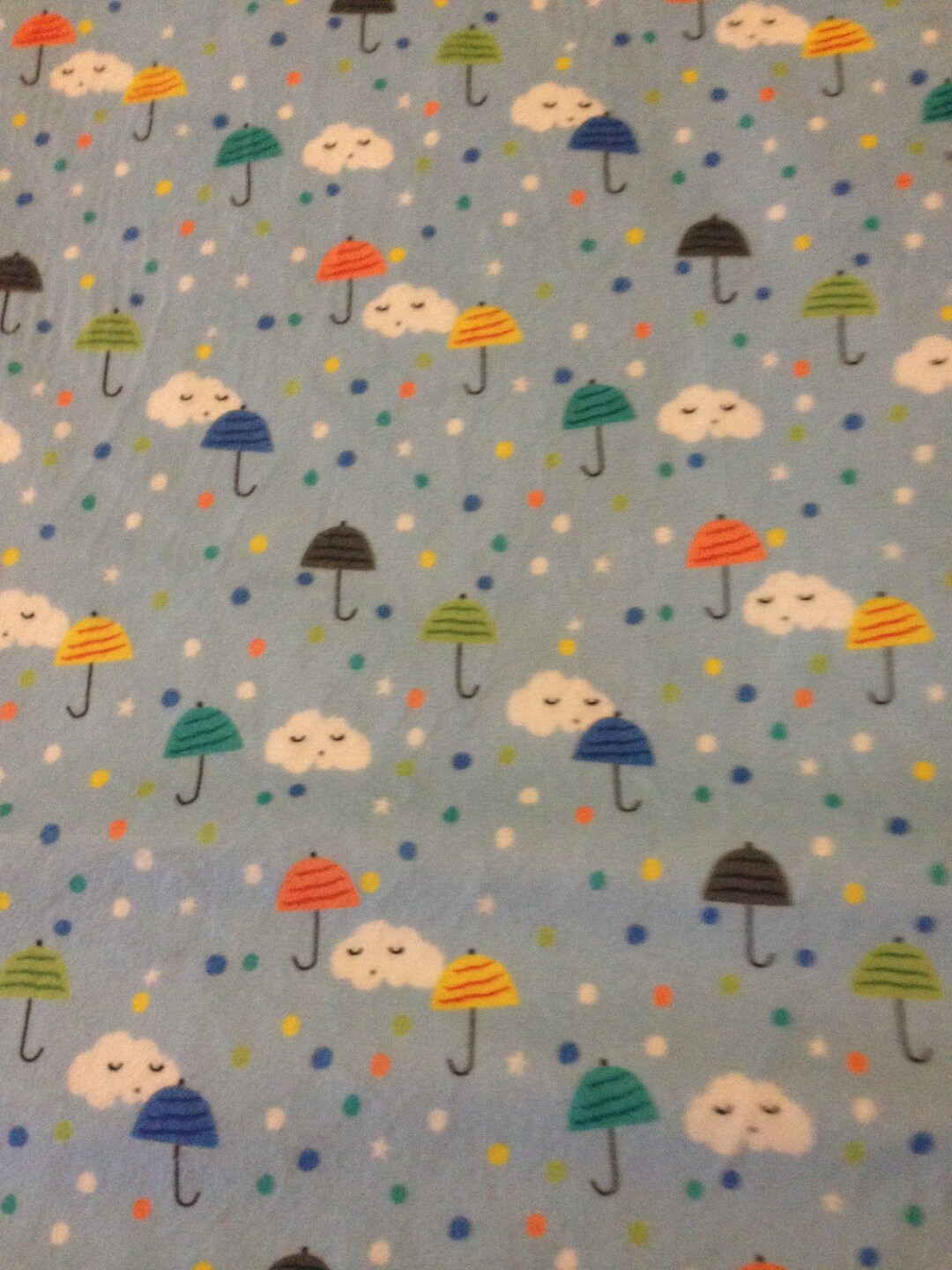 Happy Clouds Minky Front and Blue Dimple Dot Backing Infant - Etsy