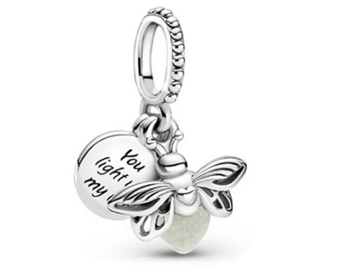 Sterling Silver Glow-in-the-dark Firefly Dangle Charm - Fits Pandora ...