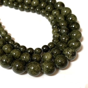 Forest Green Jade Beads - Size 6/8/10mm - One Full 15" Strand - Etsy