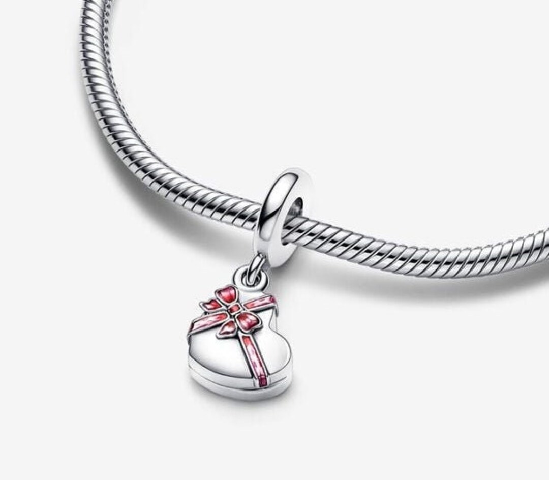 925 Sterling Silver - Heart Chocolate Gift Box Dangle Charm - Fit for ...