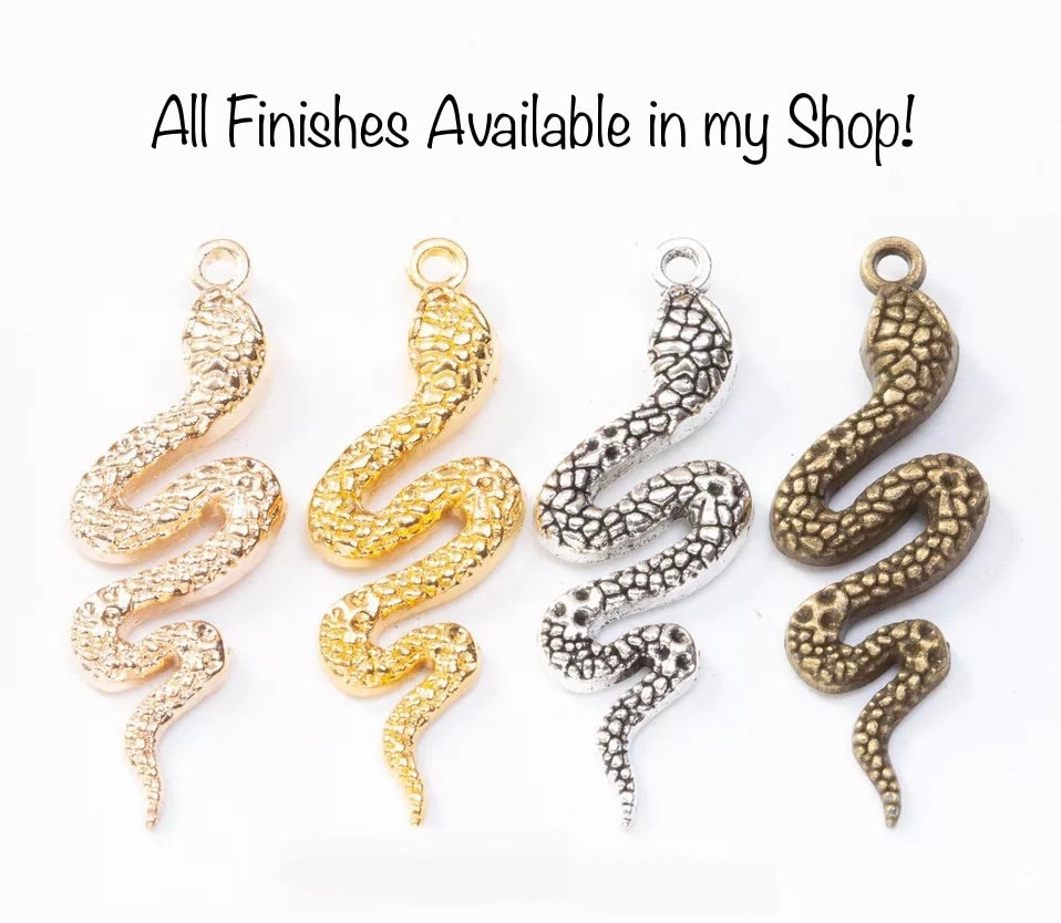 Snake Charms 3D Gold Snake Pendant Gold Tone Snake Charms - Etsy