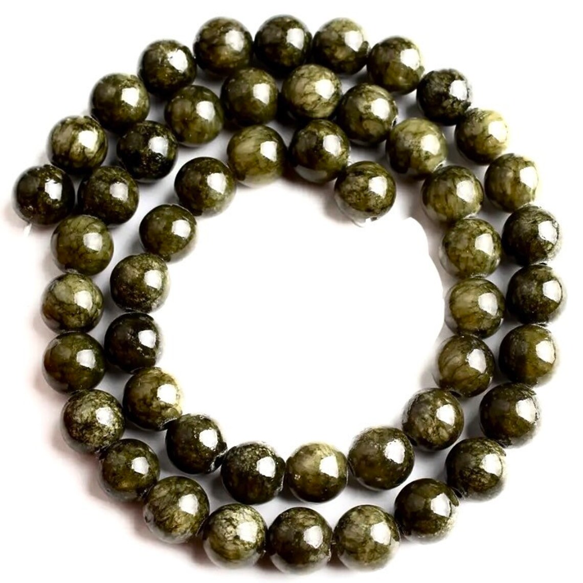 Forest Green Jade Beads - Size 6/8/10mm - One Full 15" Strand - Etsy