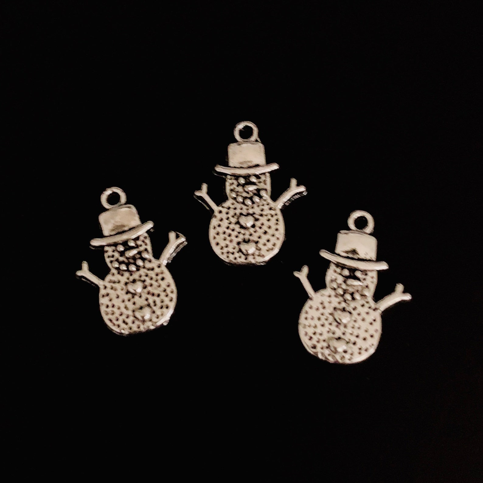 Snowman Charms Silver Snowman Charms Christmas Charm | Etsy