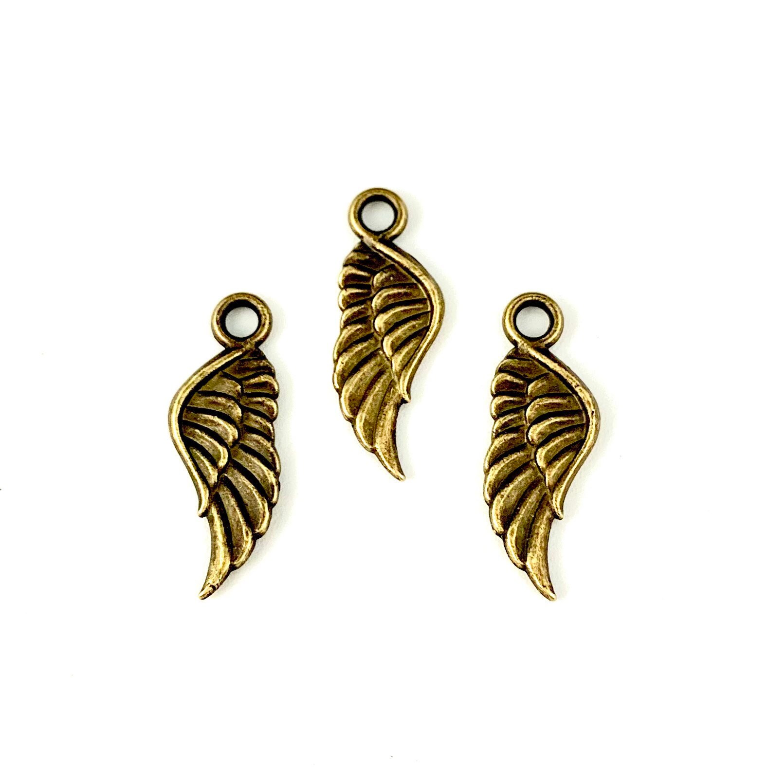 Wing Charms Bronze Finish Angel Wing Charms Choose | Etsy