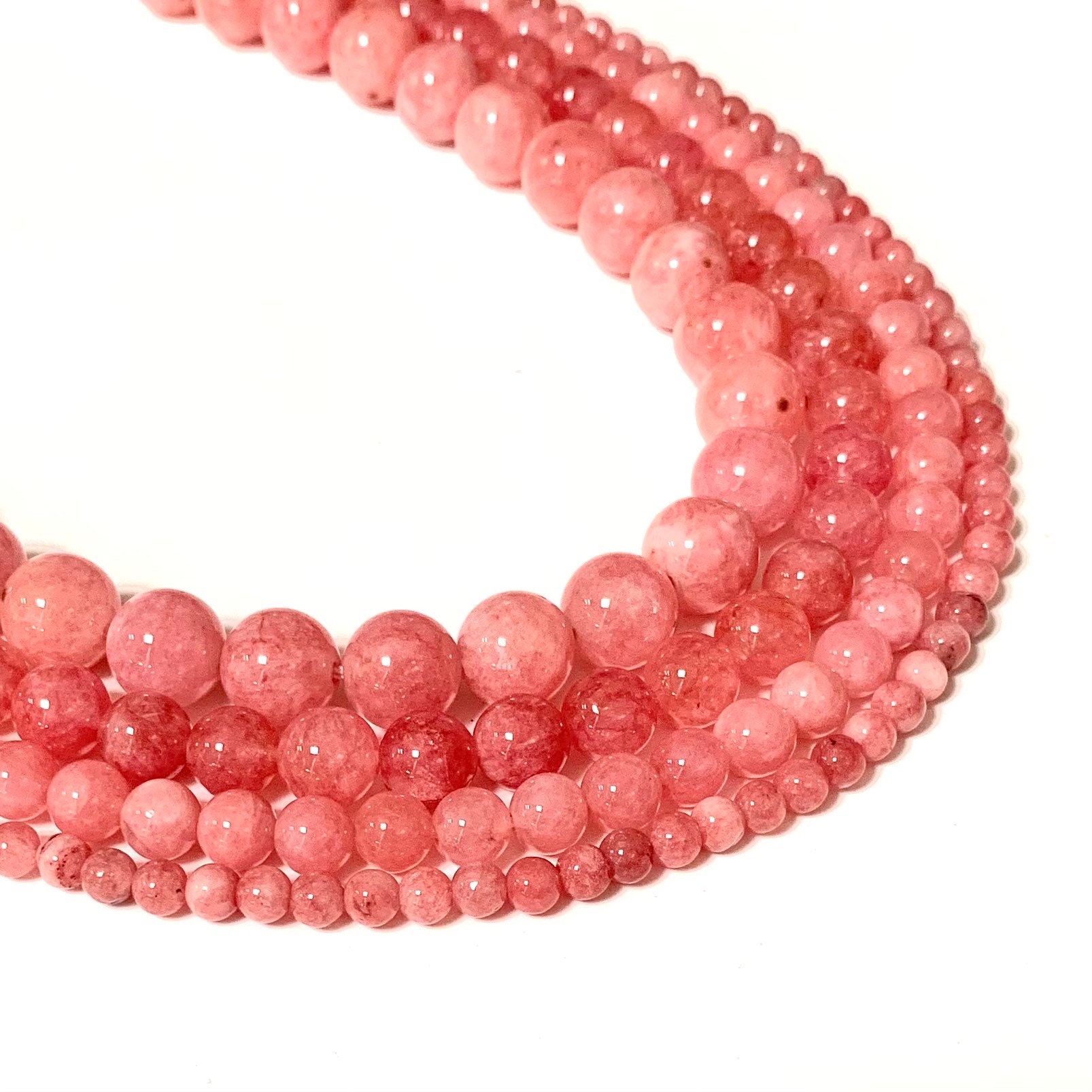 Pink Angelite Beads 4/6/8/10mm One Full 15 Strand - Etsy