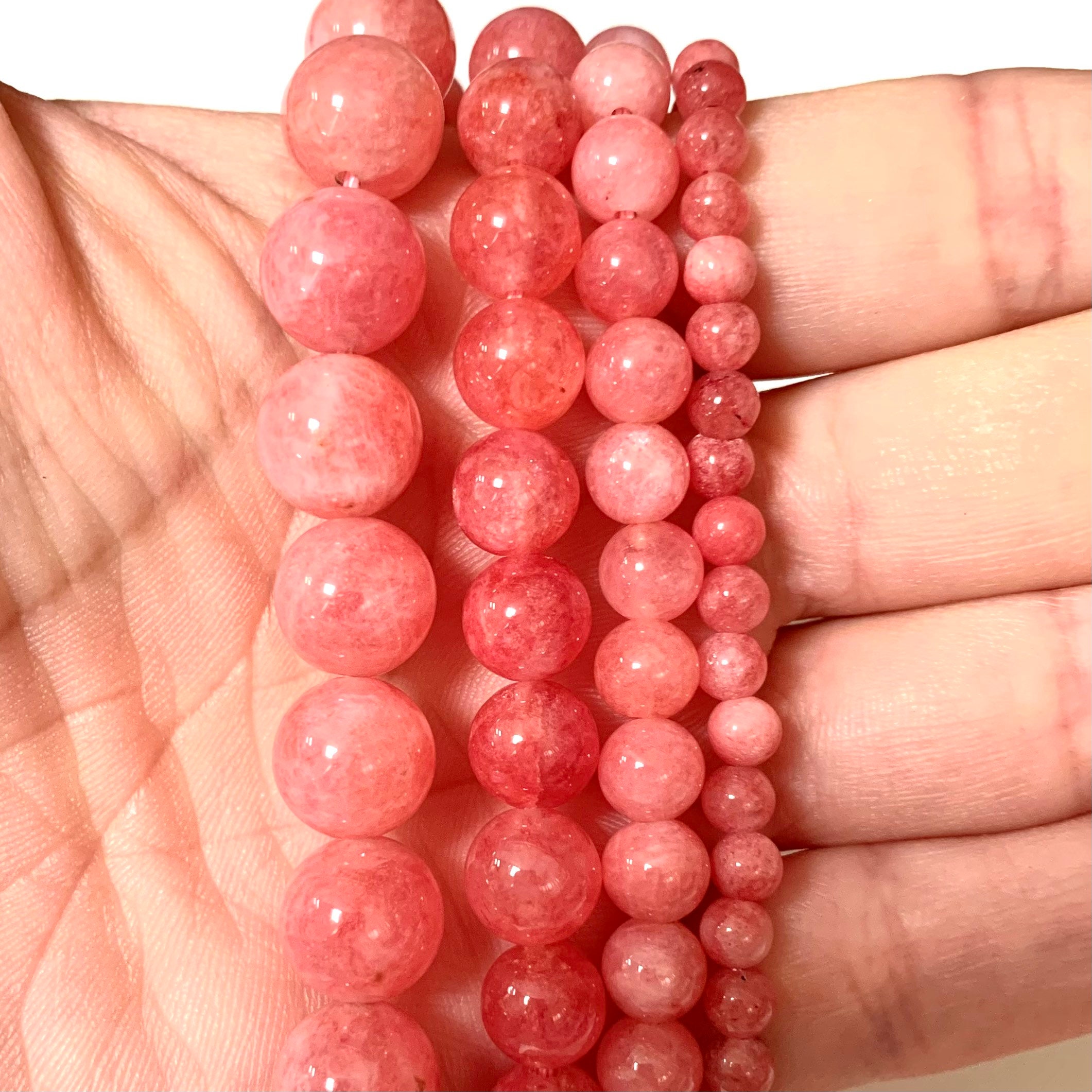 Pink Angelite Beads 4/6/8/10mm One Full 15 Strand - Etsy