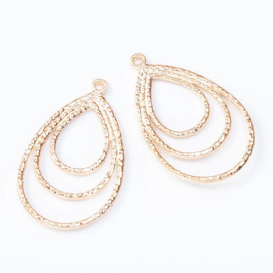 6 Earring Connectors - KC Gold Finish - Teardrop Earring Connectors ...