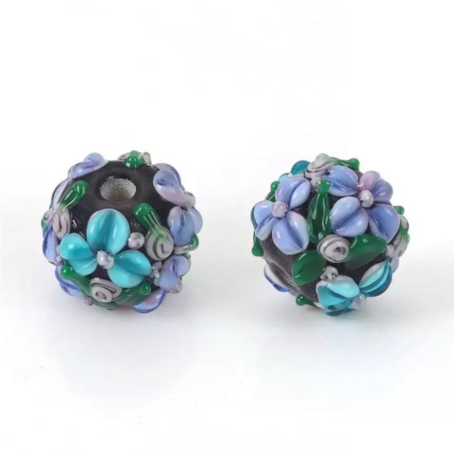 Lampwork Glass Beads - 3D Flower Lampwork Beads, Artisan Lampwork ...