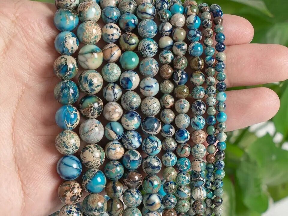 Sea Sediment Jasper Beads - the Blues - Natural Stone Beads - 4/6/8 ...