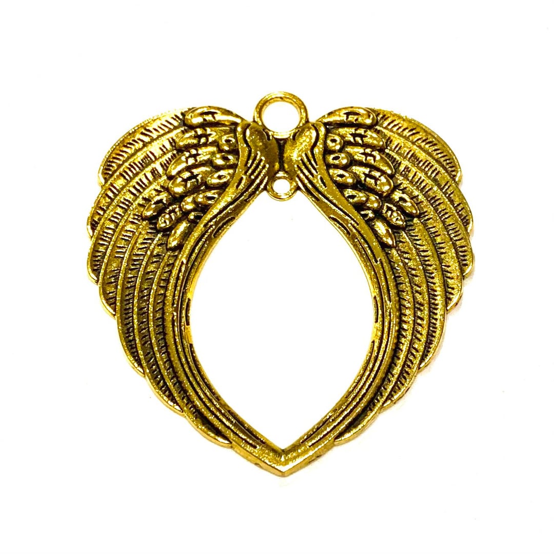 1 Angel Wings Connector Pendant - XL - Antique Gold - Angel Wings ...