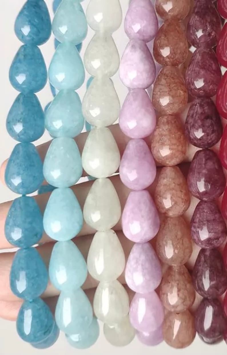 Natural Stone Waterdrop Beads - 15