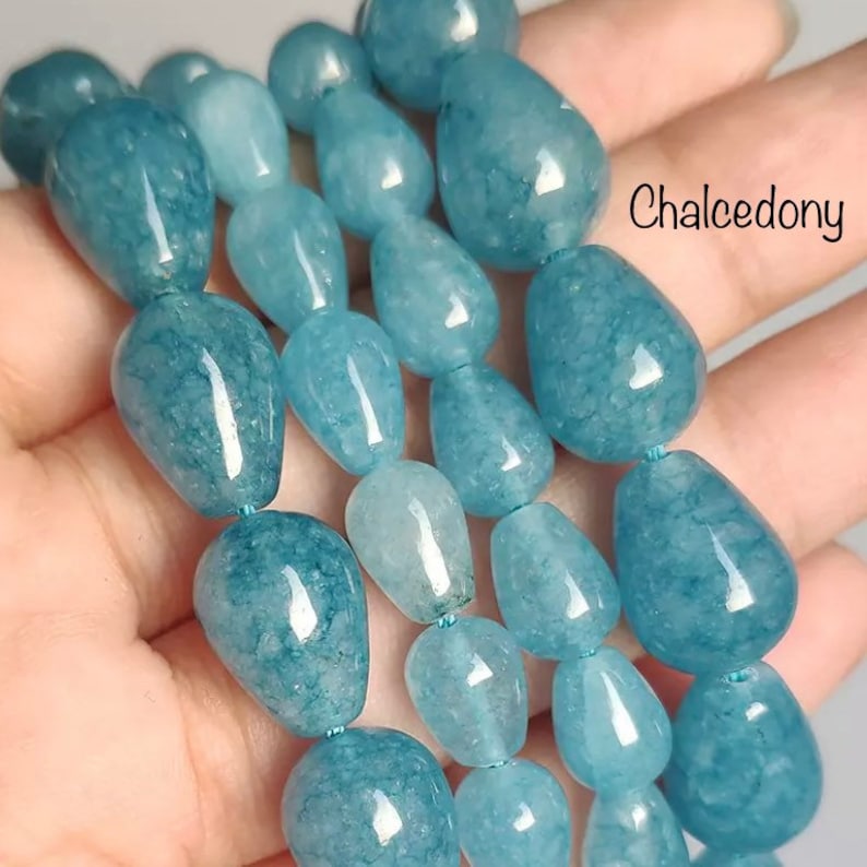 Natural Stone Waterdrop Beads - 15