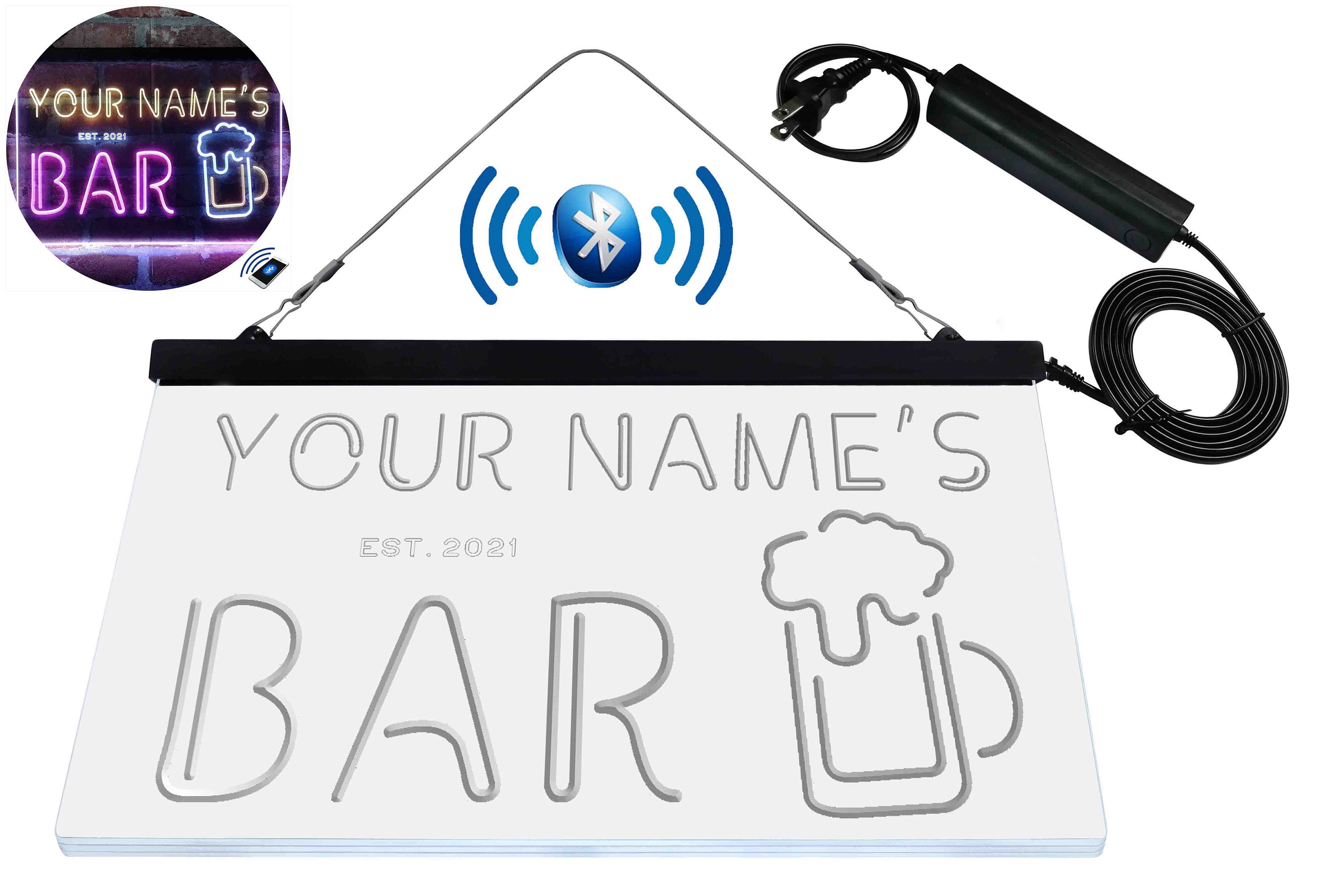 Personalized Pub Club Den Cabin Beer Home Bar Tri-Color LED | Etsy