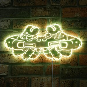 Game Room Console Control Hand RGB Dynamic Glam LED Sign Cut-to-edge ...
