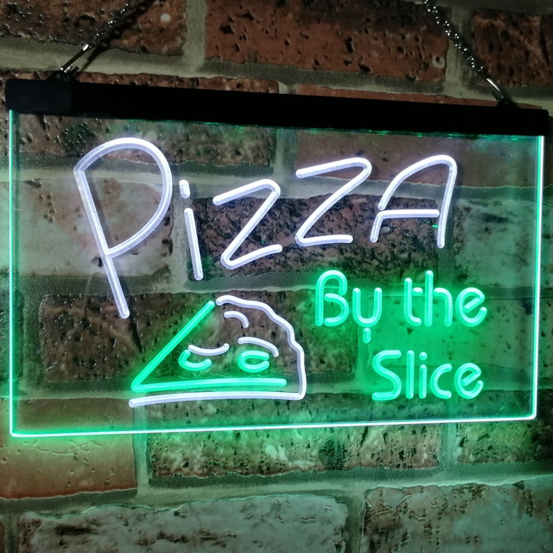 Pizza by the Slice Shop Display Advertising DÃ©cor Dual Color - Etsy