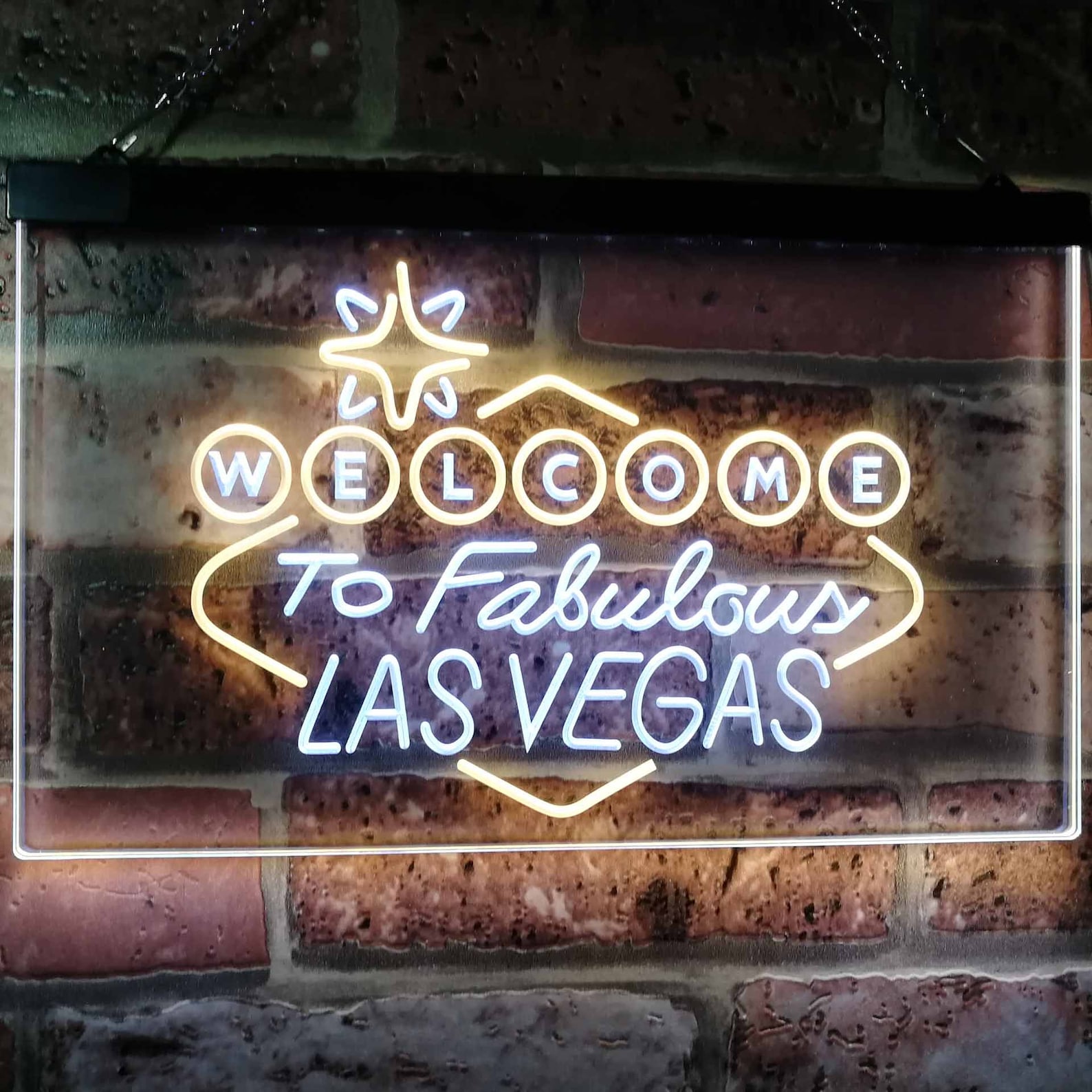 Welcome to Las Vegas Casino Beer Bar Display Dual Color LED Neon Sign ...
