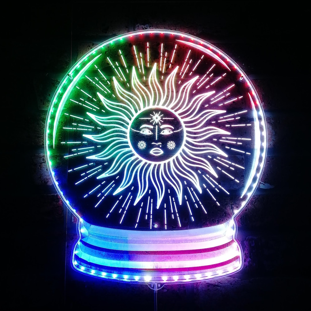 Mystical Crystal Ball Star Sun RGB Dynamic Glam LED Sign - Cut-to-edge ...