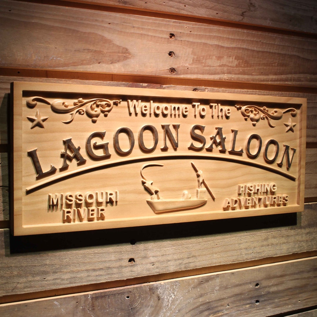 Wpa0438 Name Personalized Lagoon Saloon Bar Restaurant Pub Fishing ...