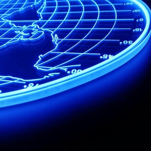 Globe World Map Atlas RGB Dynamic Glam LED Sign - Cut-to-edge Shape ...