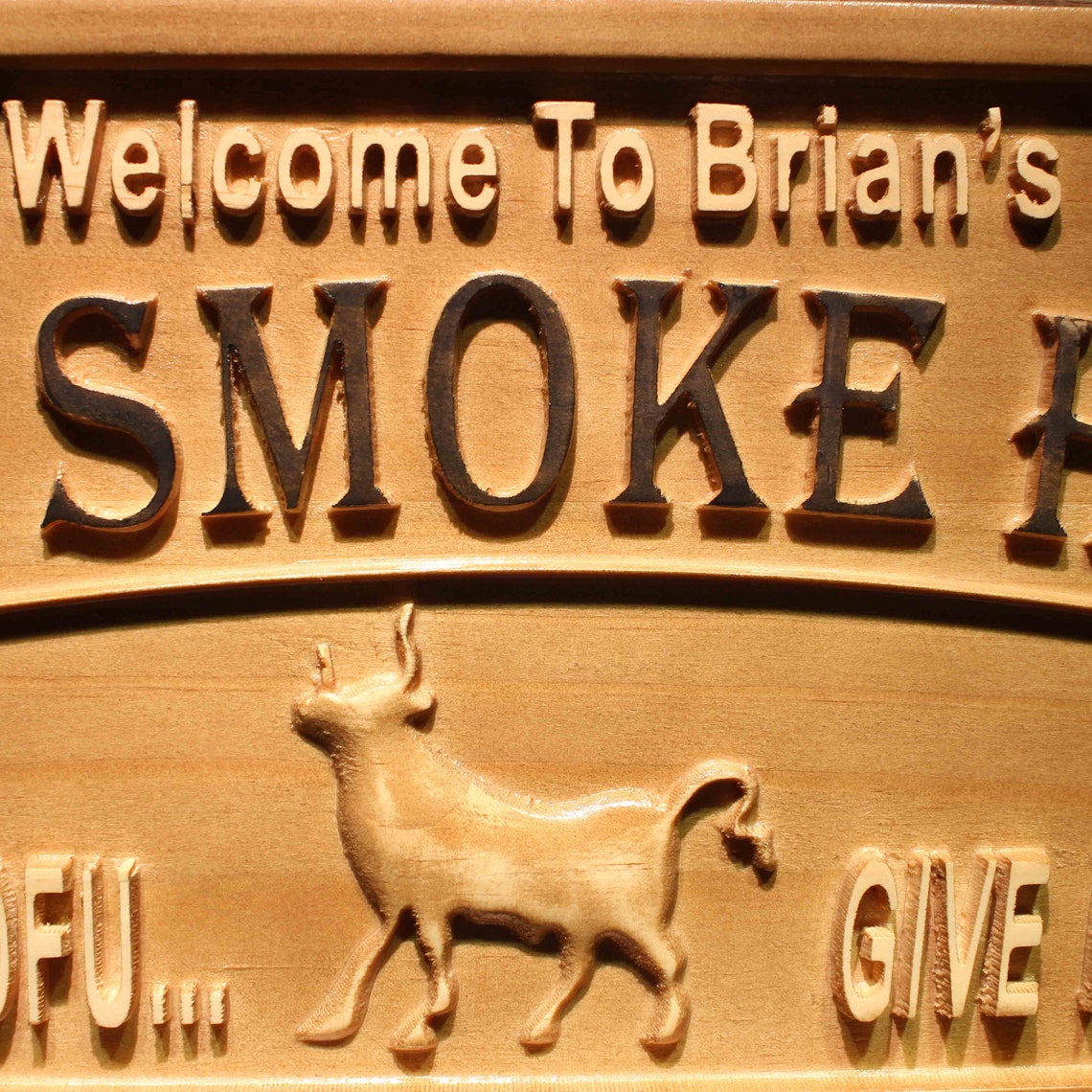 Wpa0396 BBQ & SMOKE HOUSE Name Personalized Wood Engraved Wooden Sign ...
