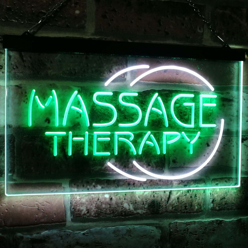 Massage Therapy Business Display Dual Color Led Neon Sign Etsy