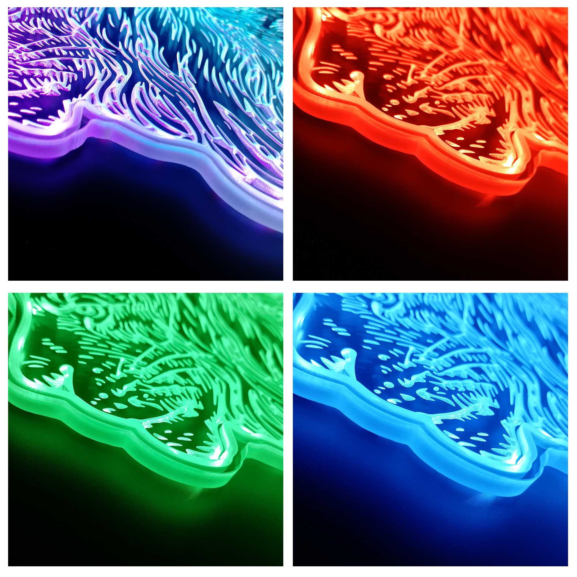 Lion Walk Forward Animal RGB Dynamic Glam LED Sign - Cut-to-edge Shape ...