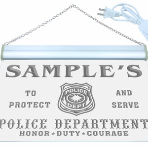 Name Personalized Custom Police Station Badge Bar Beer Neon Sign St3-tk ...
