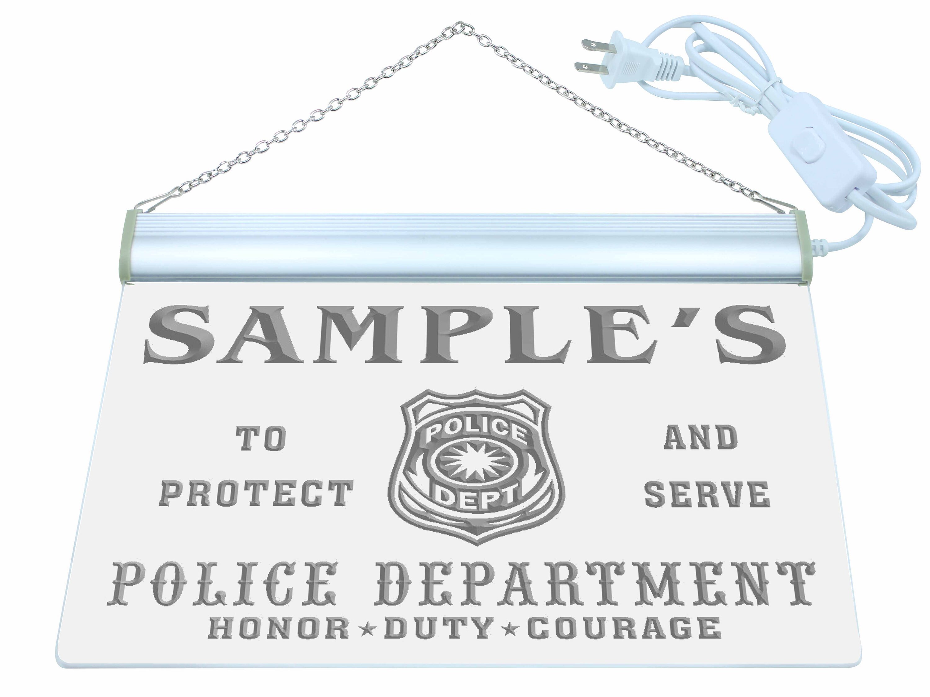 Name Personalized Custom Police Station Badge Bar Beer Neon | Etsy