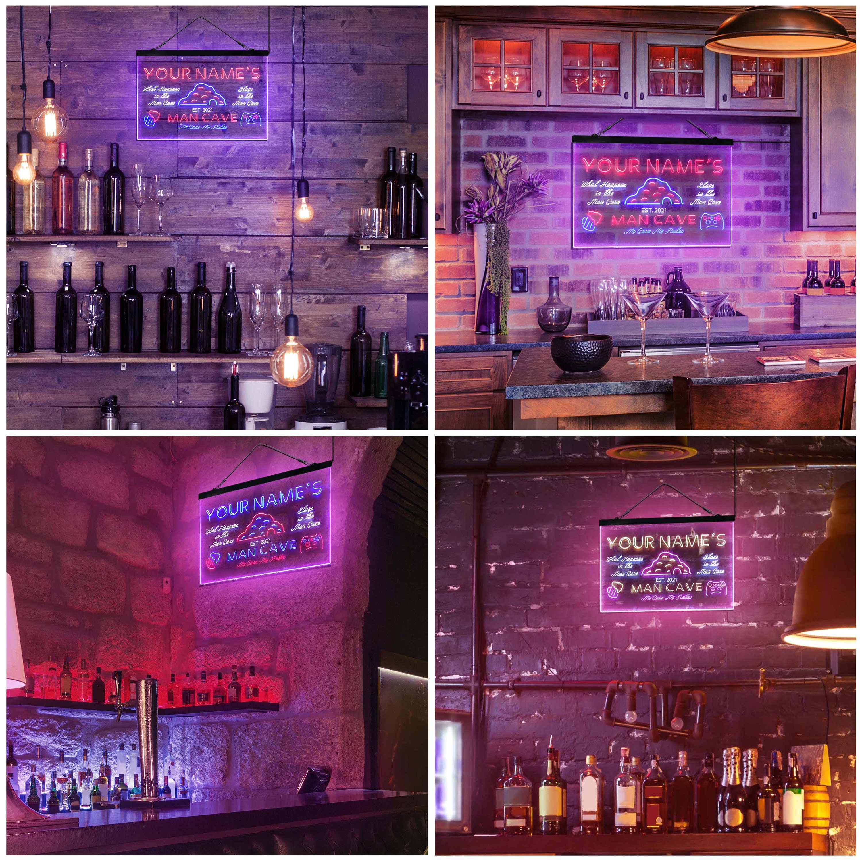 Personalized Custom Man Cave Home Bar Tri-color LED Neon Light | Etsy