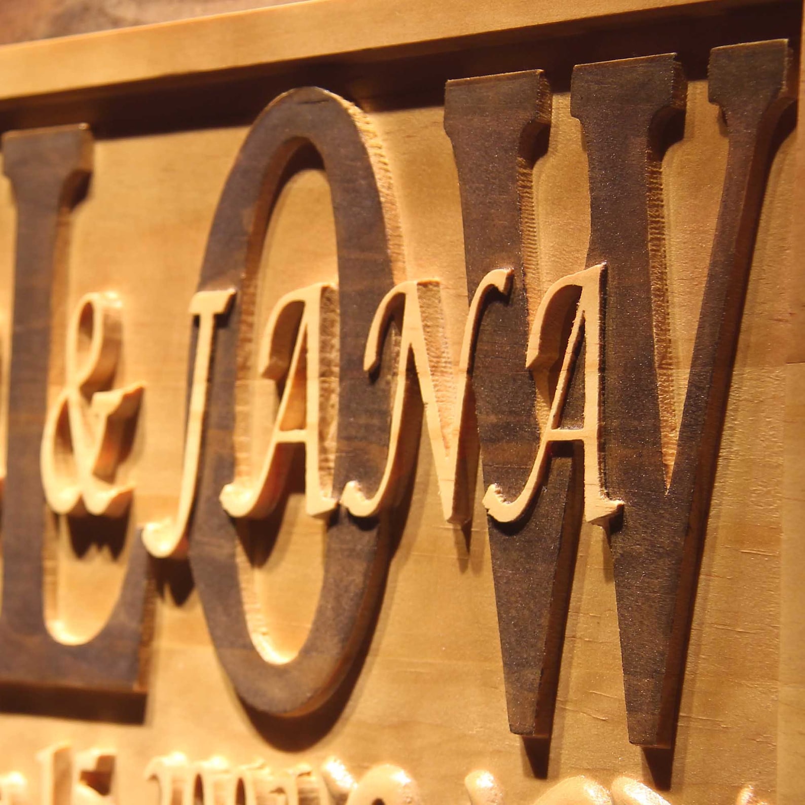 Wpa0375 Personalized Last Name Rustic Home Décor Wood | Etsy