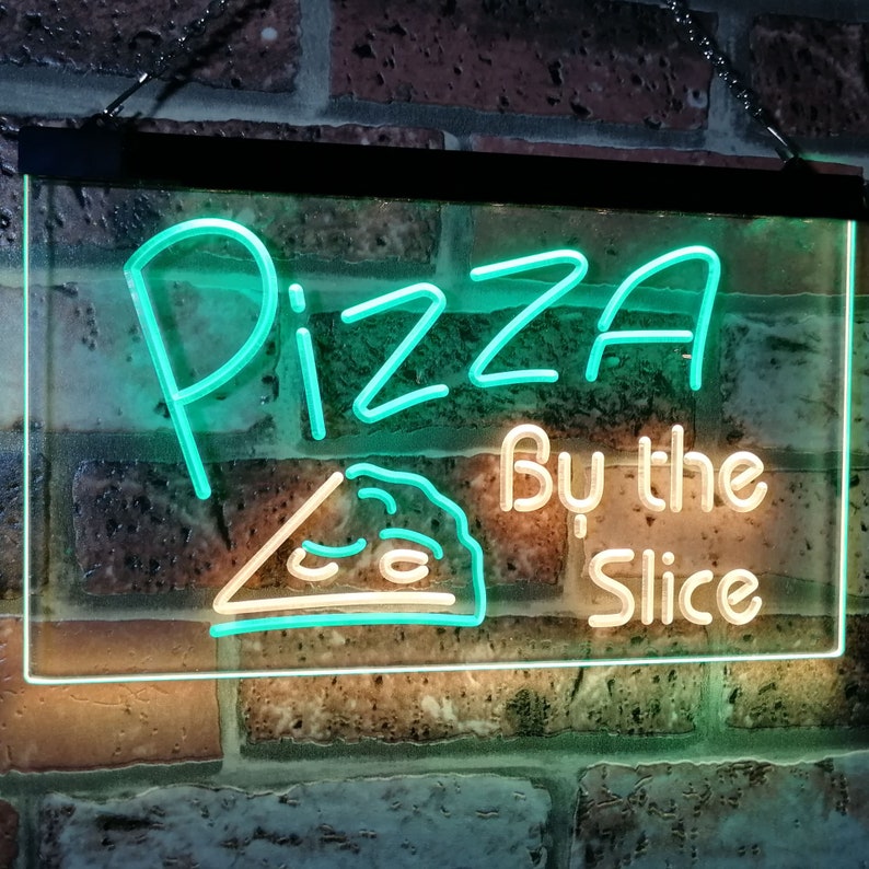 Pizza by the Slice Shop Display Advertising DÃ©cor Dual Color - Etsy