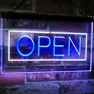 Open Shop Display Rectangle Dual Color LED Neon Sign St6-i2019 - Etsy