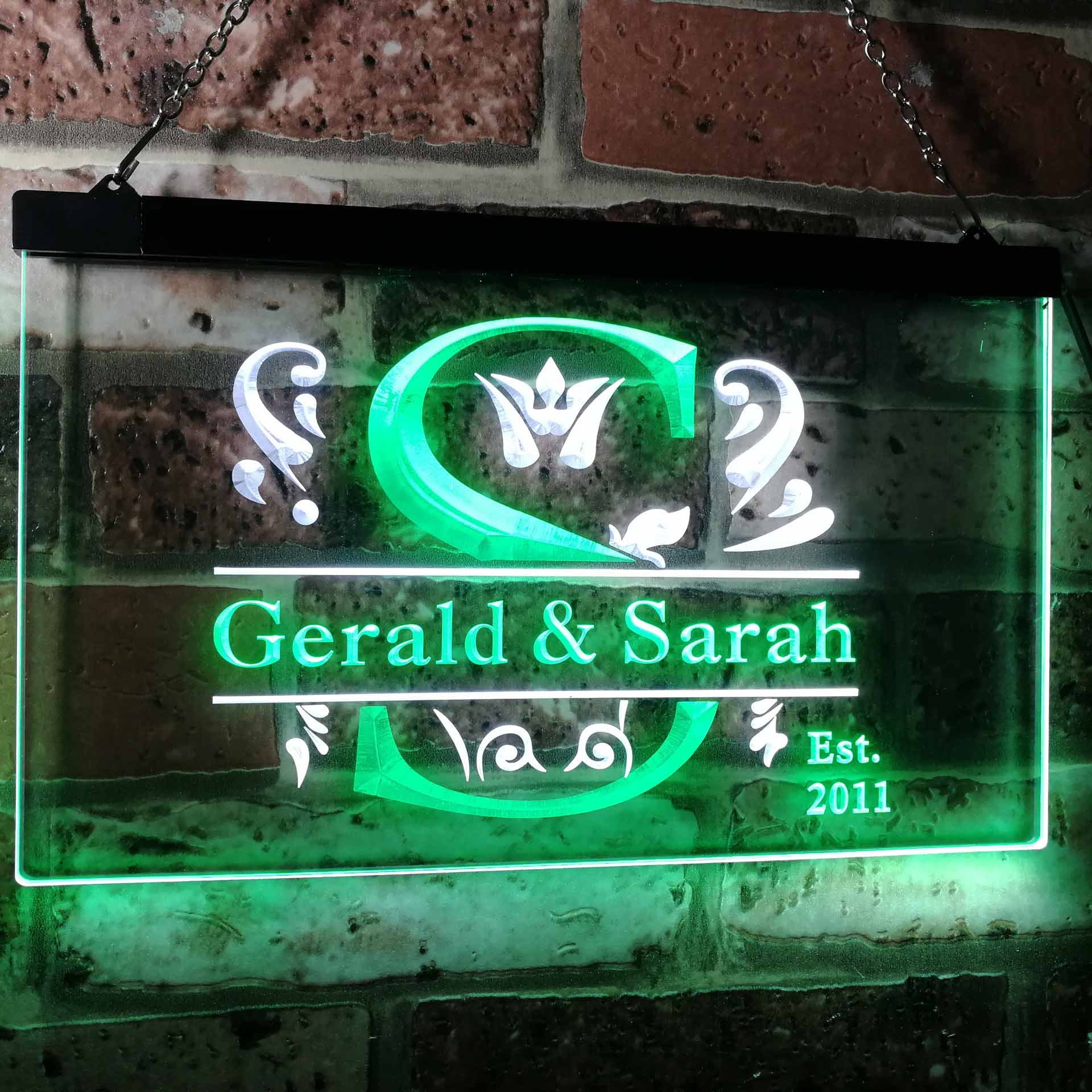 Personalized Wedding Gift Family Name First Names Established | Etsy