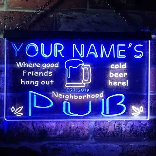 Personalized Neon Bar Sign Coasters | Etsy