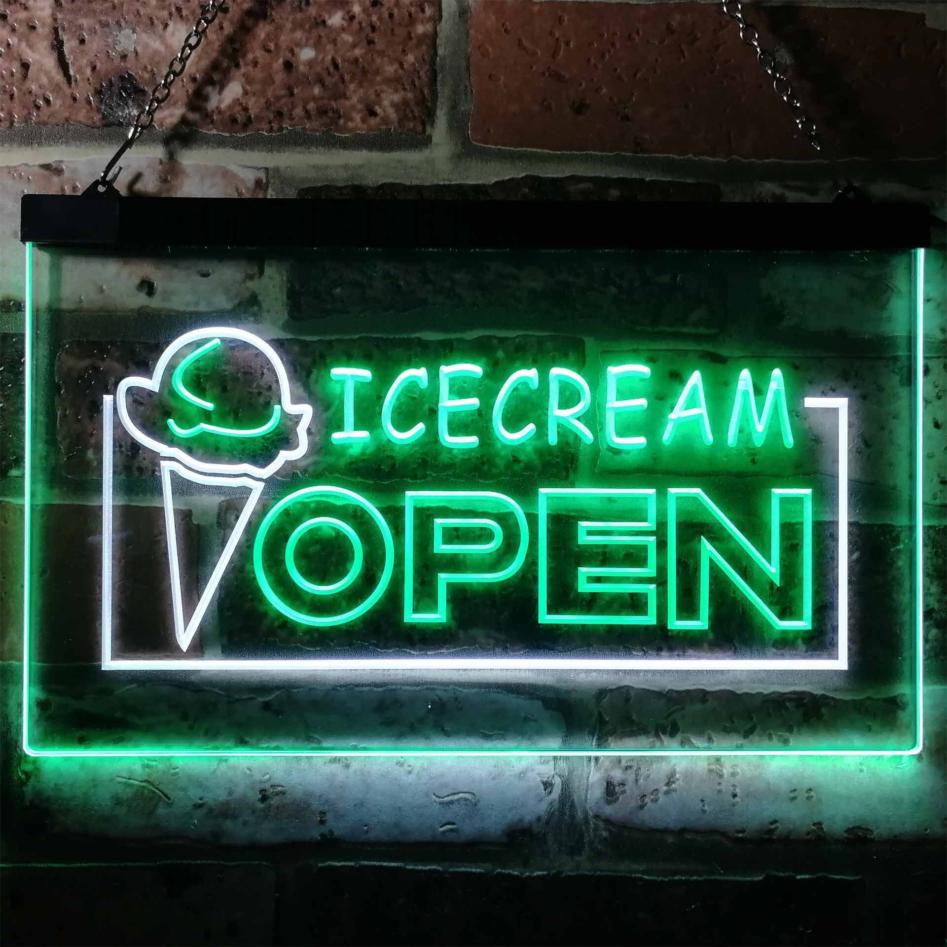 Open Ice Cream Shop Dual Color LED Neon Sign st6-i0015 | Etsy