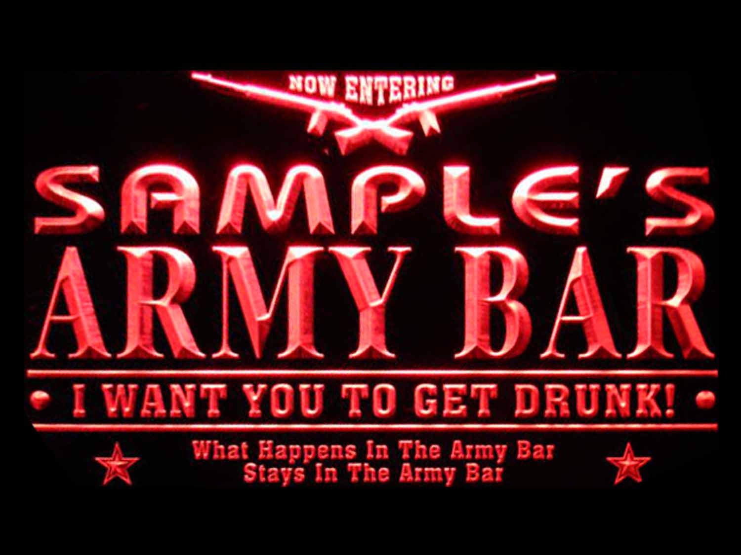 Name Personalized Custom Army Man Cave Bar Beer Neon Sign St3-tq-tm - Etsy