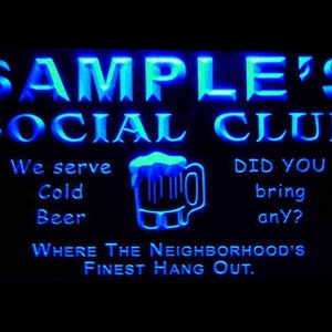 Name Personalized Custom Social Club Home Bar Beer Neon Light Sign St3 ...